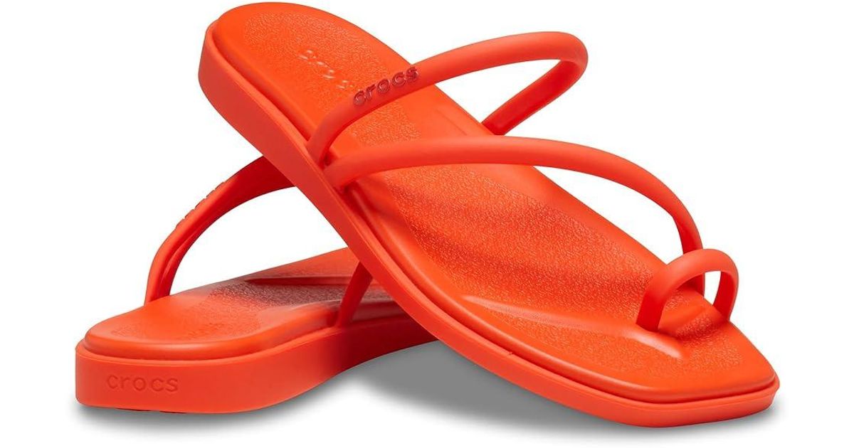 Crocs™ Miami Toe Loop Sandal (Lava) Sandals in Red | Lyst