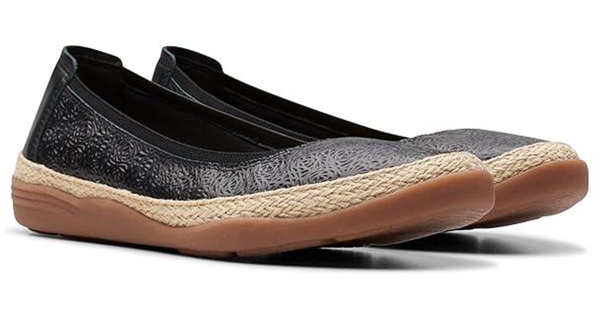 Clarks Elaina Rae ( Leather) Flat Shoes in Black | Lyst