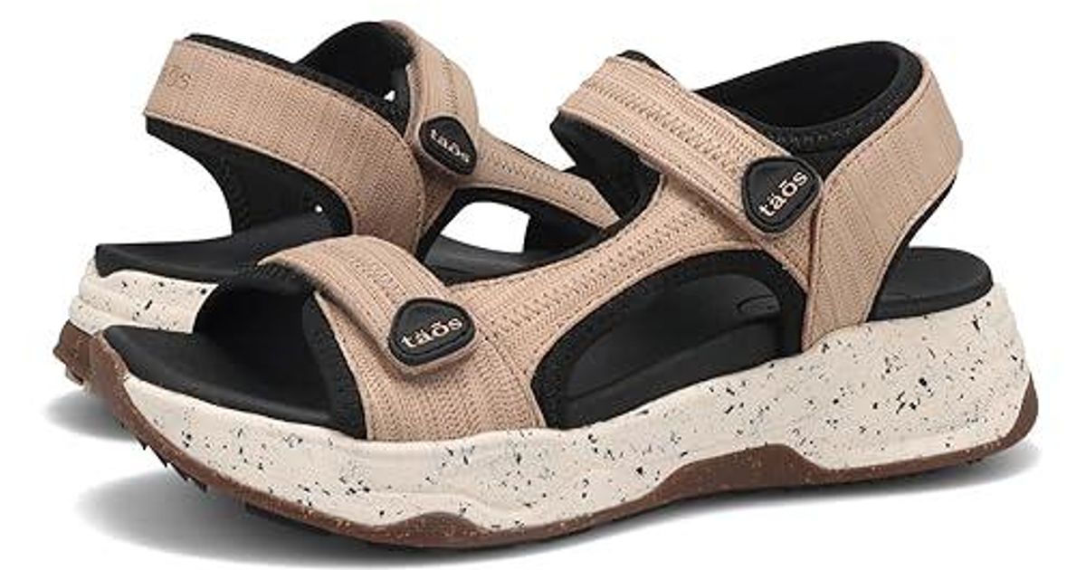 Taos Footwear Super Side Sandals, Leather/Manmade in Black | Lyst