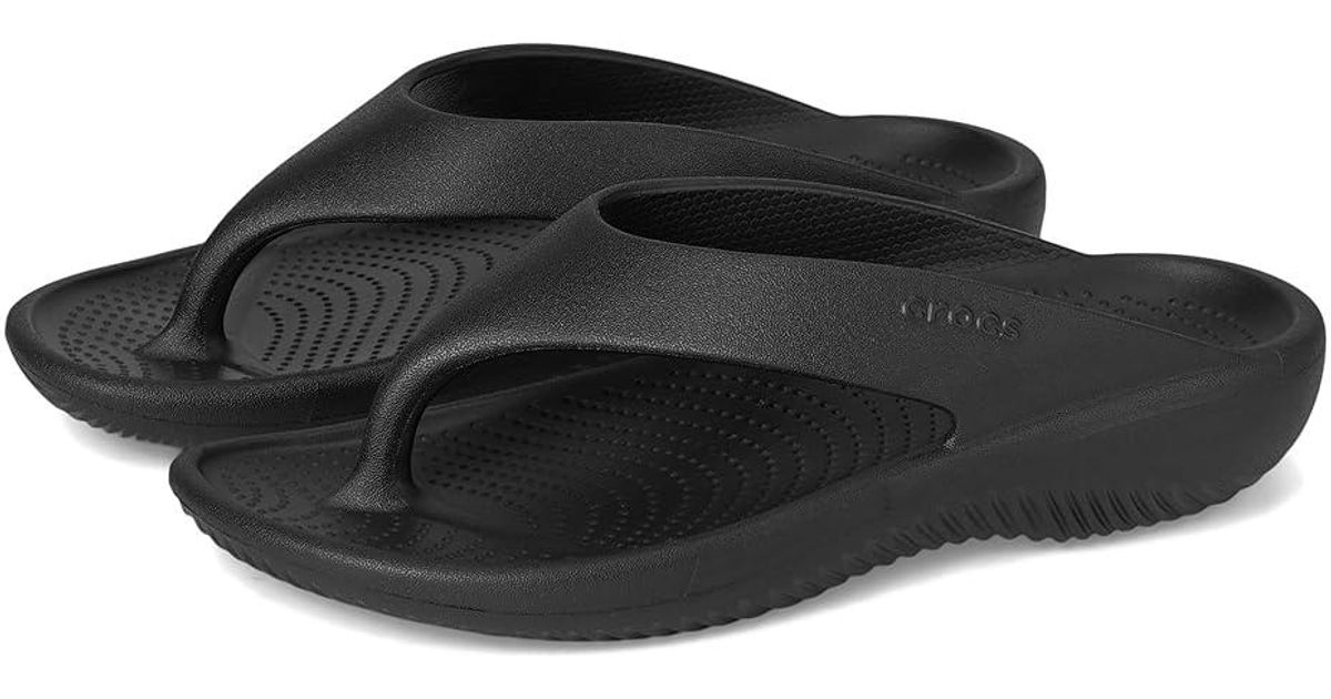 Crocs™ Mellow Recovery Flip Flop Sandals, Synthetic in Black | Lyst