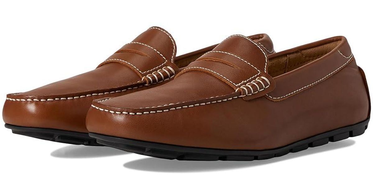 Florsheim Motor Smooth Moc Toe Penny Driver Shoes 7 W (3E) Leather in ...