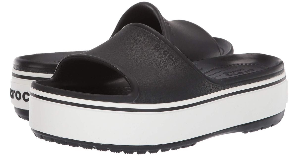 Crocs™ Crocband Platform Slide U in Black | Lyst