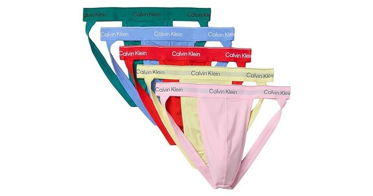 Calvin Klein Pride Cotton Stretch 5-Pack Jock Strap Underwear Bayou ...
