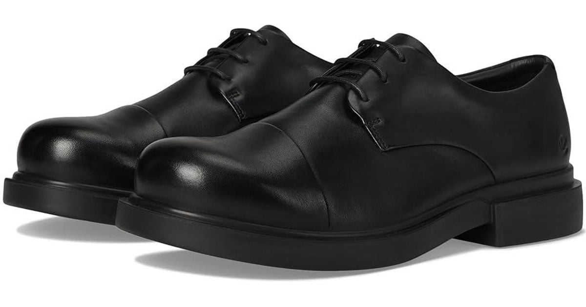 Ecco Seoul Plain Toe Oxford Lace Up Wing Tip Shoes, Leather in Black ...