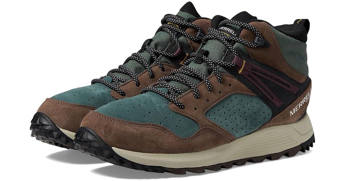 Merrell Wildwood Mid Ltr Waterproof (Forest) Shoes in Black for Men | Lyst