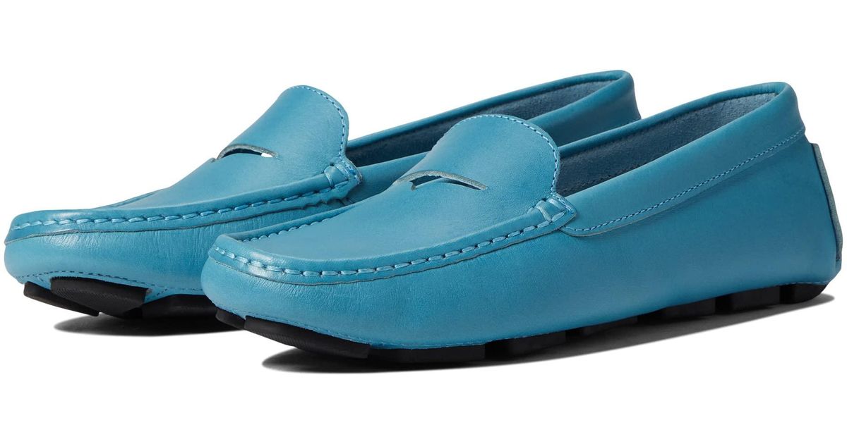 Massimo Matteo Leather Cutout Penny Loafer In Blue Lyst