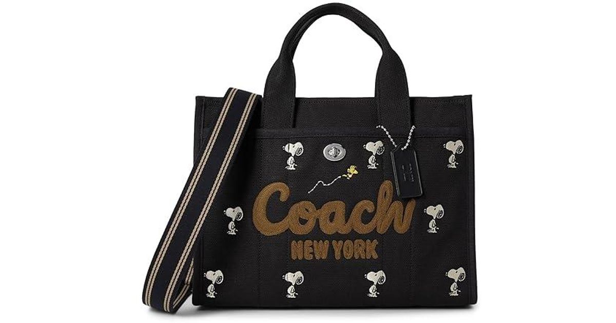 COACH X Peanuts Cargo Tote Bag With Snoopy Print Tote Handbags, Canvas ...