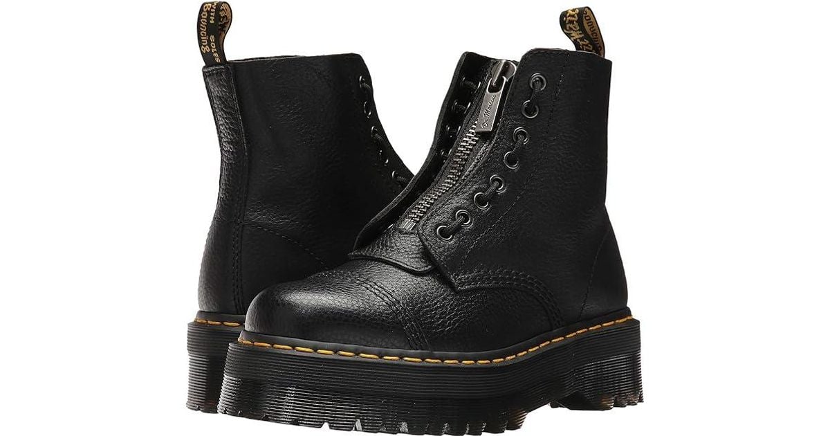 Dr. Martens Sinclair Milled Nappa Leather Platform Boots Shoes in Black ...