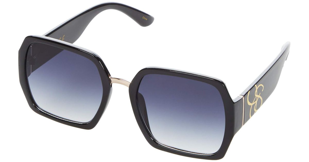 Jessica Simpson 57 Mm Glamorous Uv Protective Geometric Signature Logo Sunglasses In Gray Lyst