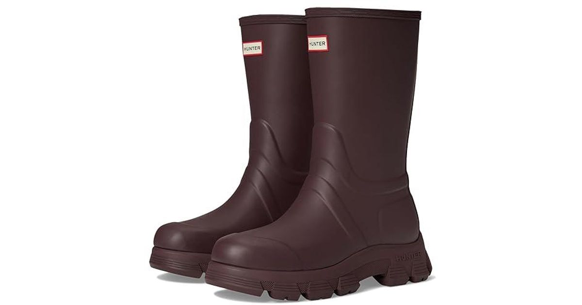 HUNTER Micah Rain Boots, Rubber in Brown | Lyst