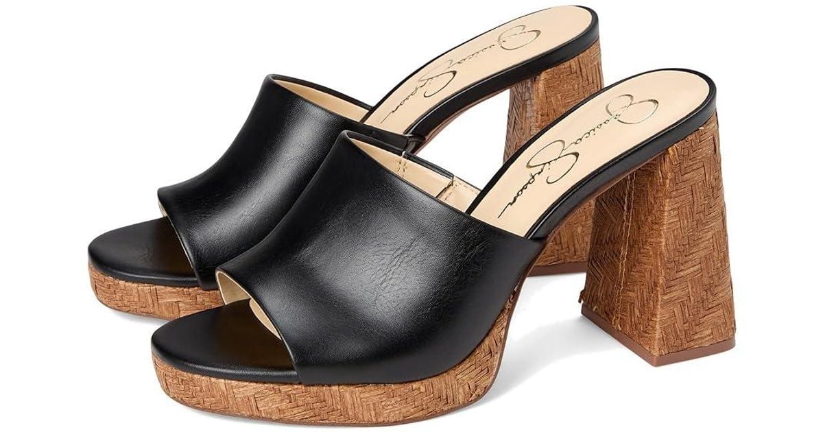 Jessica Simpson Kameena Mule Platform Sandals Sandals, Leather in Black ...