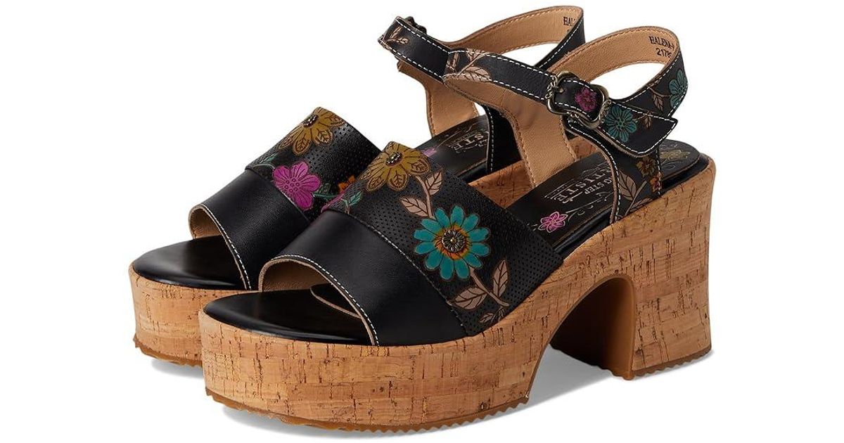 Spring Step Halena Wedge Shoes, Leather in Black | Lyst