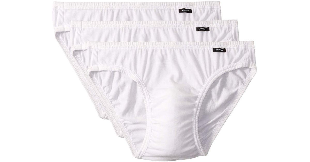 Jockey Cotton Elance R Bikini 3 Pack In White For Men Lyst