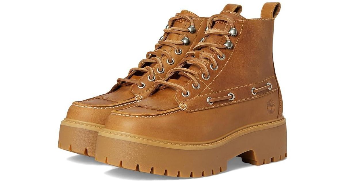 Timberland Stone Street Mid Lace-Up (Wheat Full Grain) Boots in Brown ...