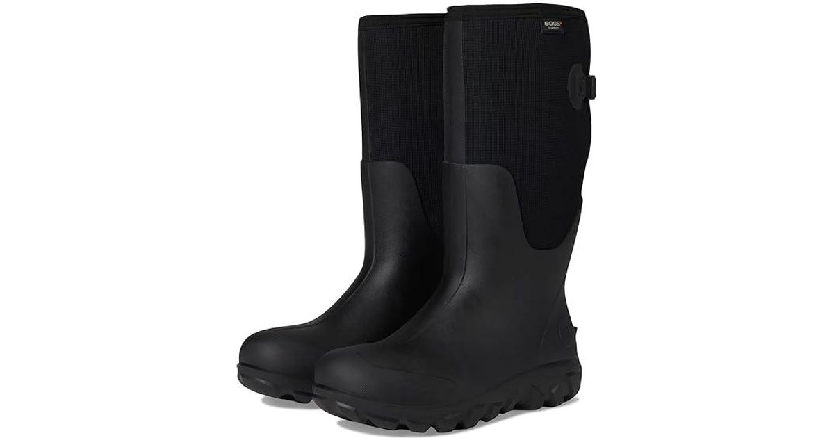 Bogs Classic Seamless Tall Adjustable Calf Rain Boots in Black for Men ...