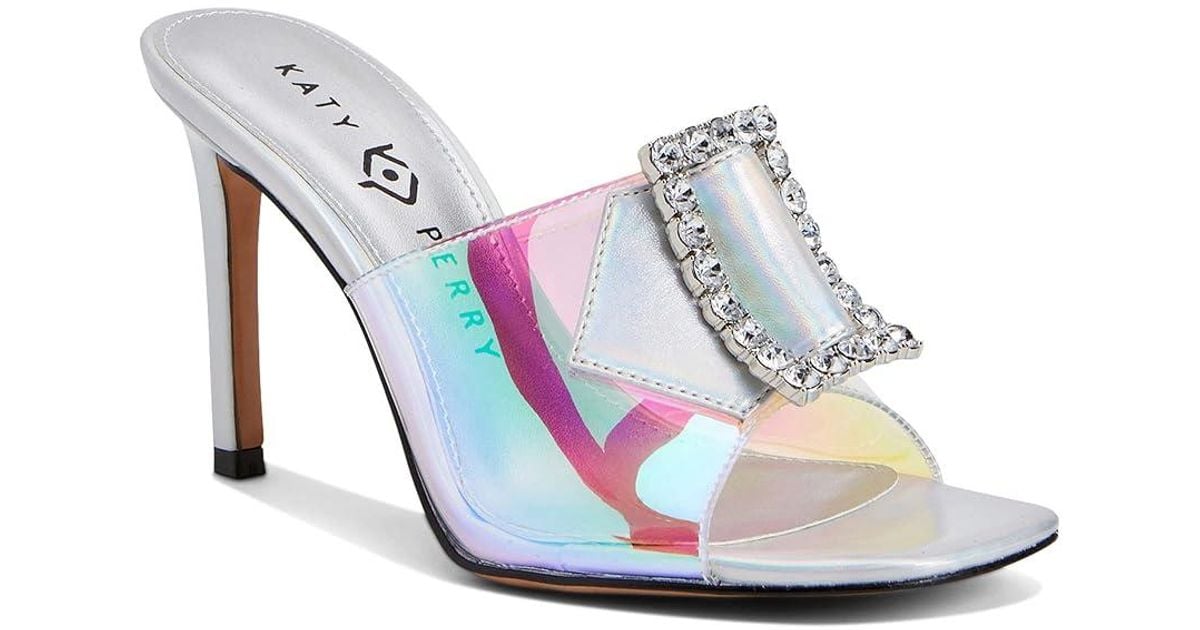 Katy Perry The Lavish Buckle Sandal (Iridescent) Sandals in White | Lyst