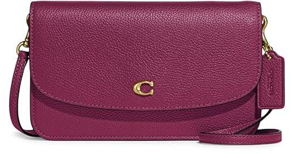 COACH Polished Pebble Leather Hayden Crossbody (Deep Plum) Cross Body ...