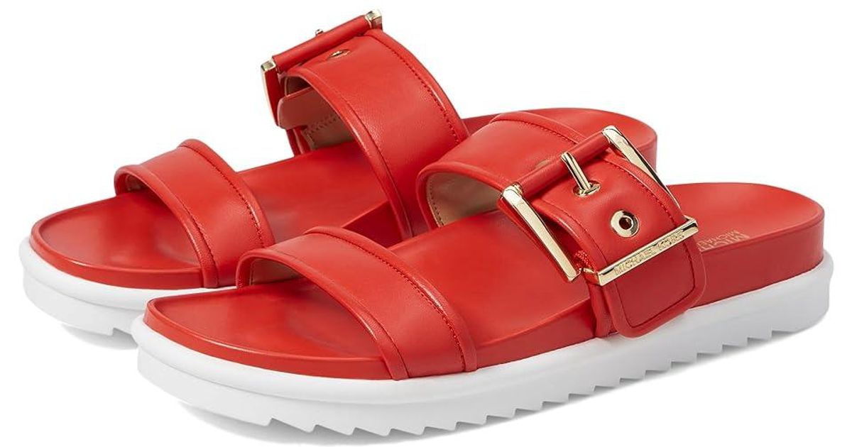 MICHAEL Michael Kors Colby Slide (Spiced Coral) Sandals in Red | Lyst