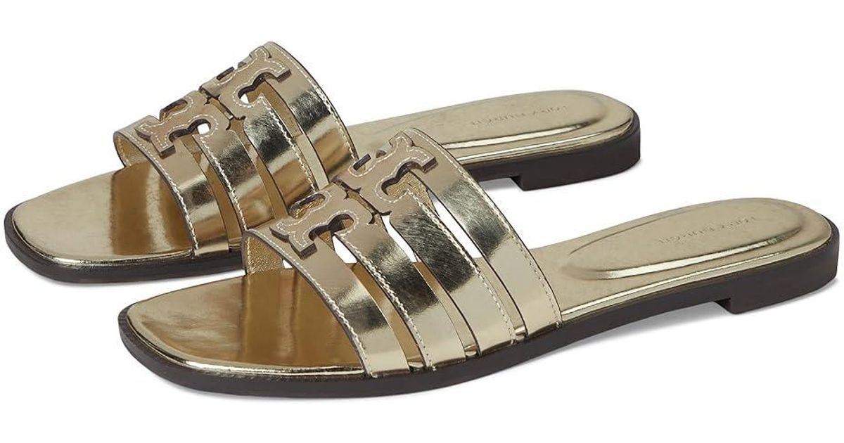 Tory Burch Ines Cage Slide Sandals Spark/Spark, Leather | Lyst