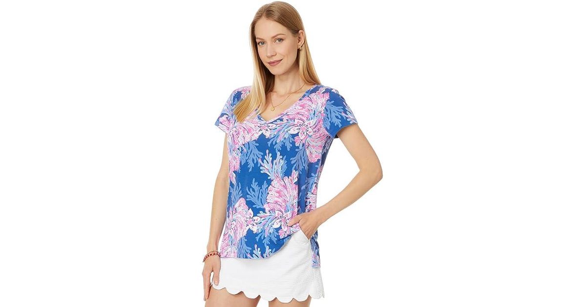 Lilly Pulitzer Meredith Tee (Multi For The Fans) Clothing in Blue | Lyst