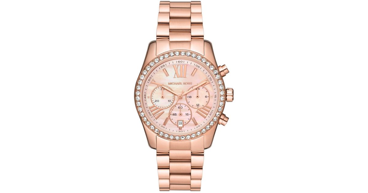 Michael Kors Mk7242 - Lexington Chronograph Watch in Gold (Metallic) | Lyst