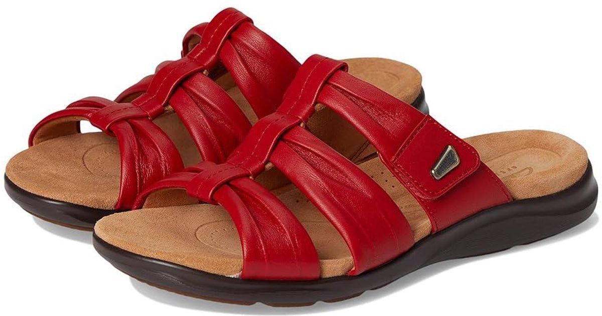 Clarks Kitly Slide Sandals 8.5 C in Red | Lyst