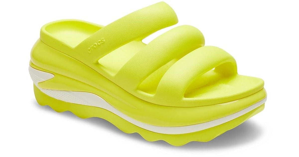 Crocs™ Adult Mega Crush Triple Strap Sandal Platform in Yellow | Lyst