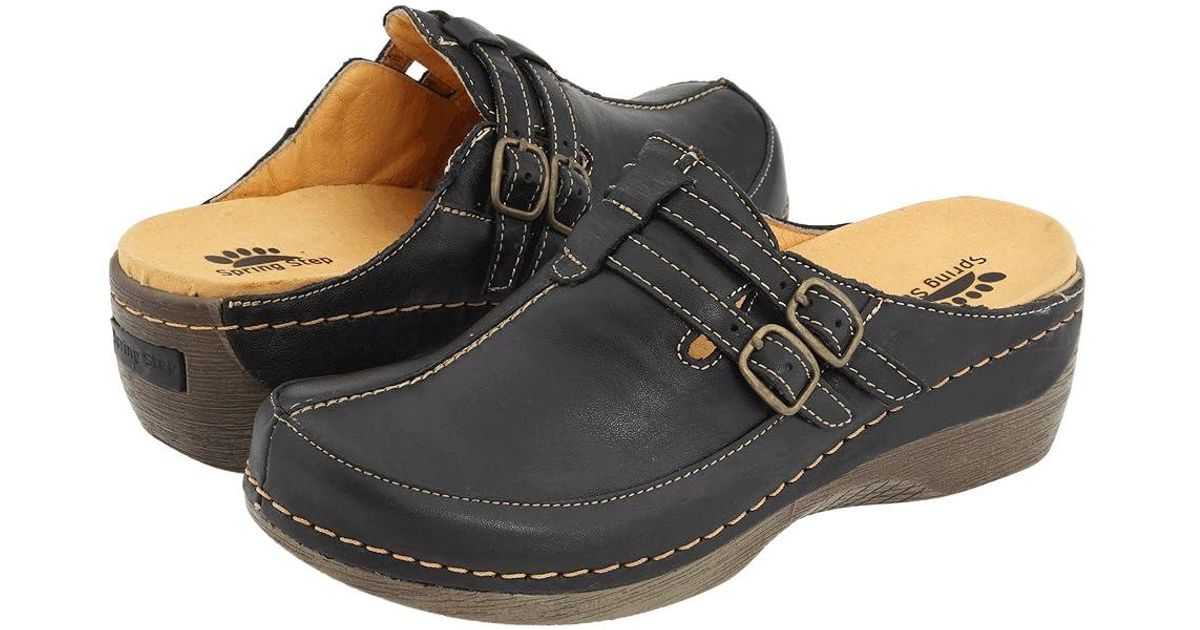 Spring Step Happy Clog/Mule Shoes in Black | Lyst