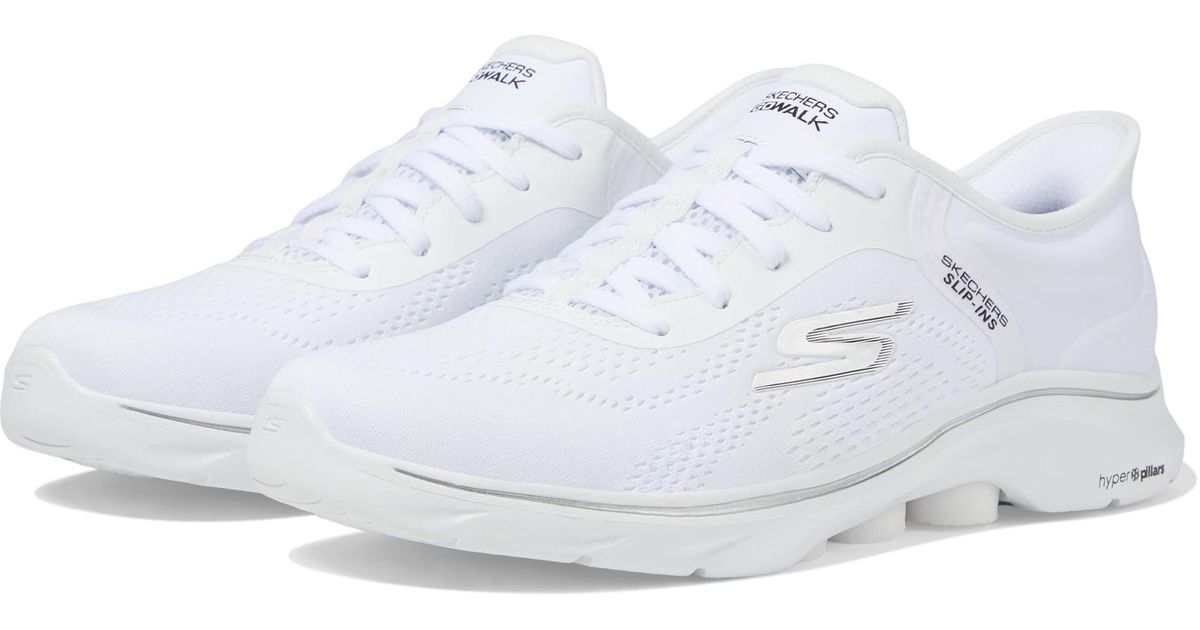 Skechers Go Walk 7 Valin Hands Free Slip-ins in White | Lyst