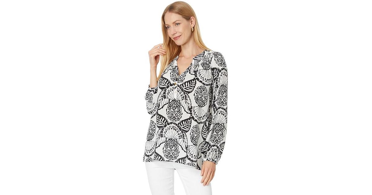 Lilly Pulitzer Elsa Top (Coconut Pineapple Princess Allover) Blouse in ...