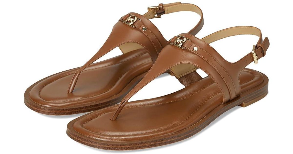 MICHAEL Michael Kors Mandy Thong Sandal Sandals, Leather in Brown | Lyst
