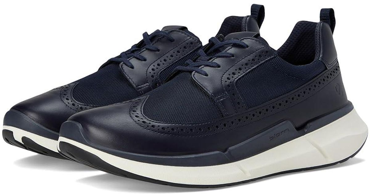 Ecco Biom Brogue Sneakers in Blue for Men | Lyst
