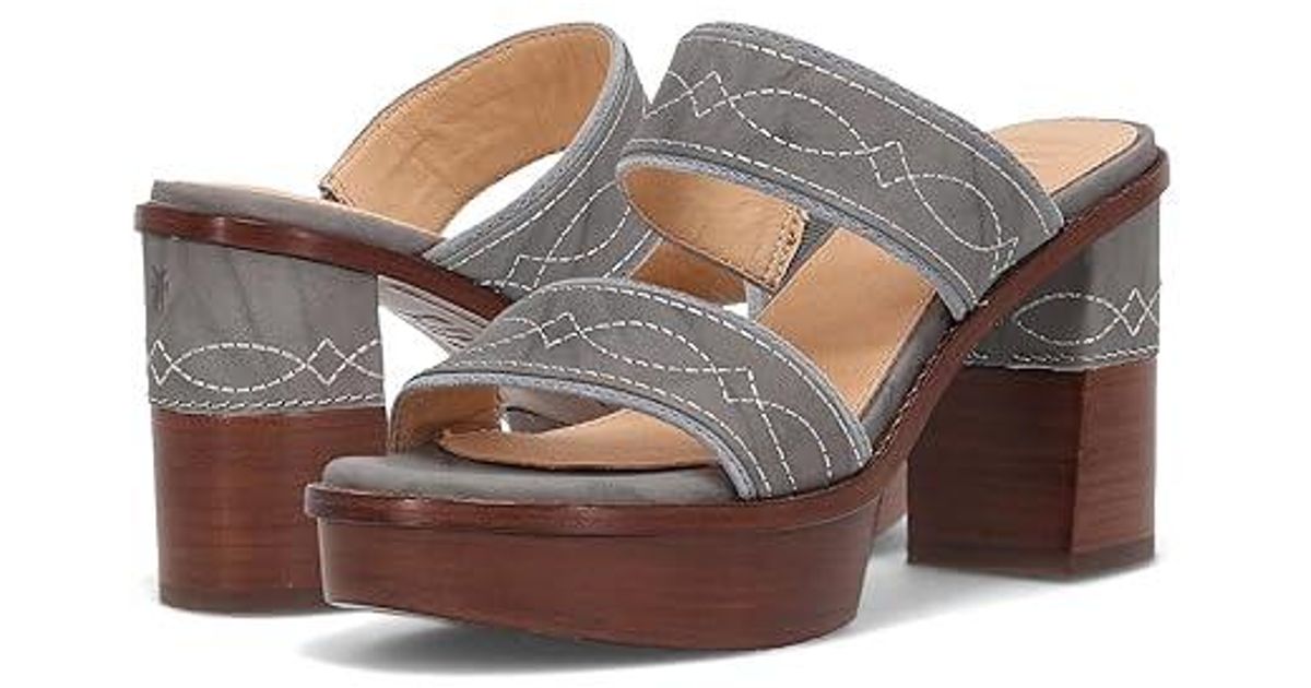Frye Pipa Woodstock 2 Band Platform ( Sky) Sandals in Gray | Lyst