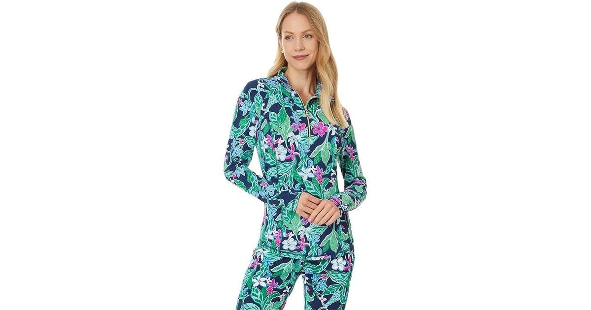 Lilly Pulitzer Justine Half Zip Upf 50+ Jacket, Nylon/Spandex in Blue ...