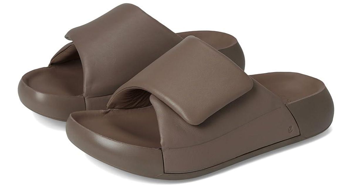 Ecco Cozmo Platform Cross Band Sandals, Leather in Brown | Lyst