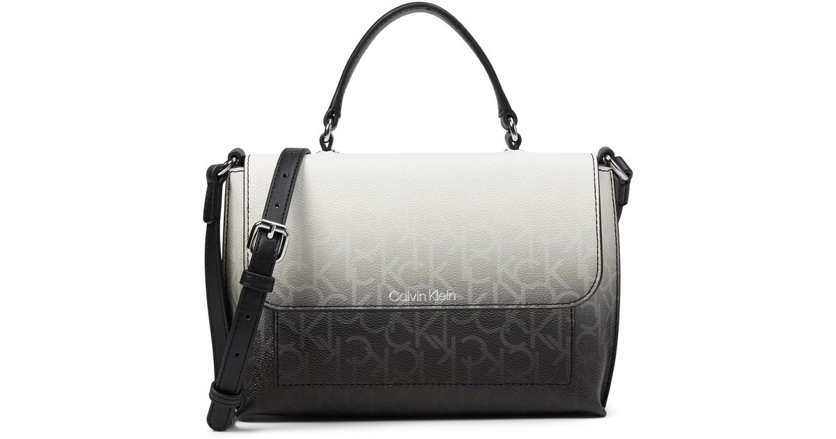 Calvin Klein Odette Signature Crossbody in Black | Lyst