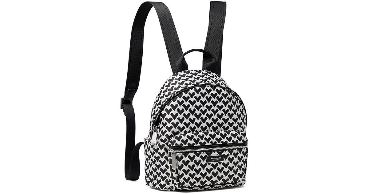 Kate Spade Sam Icon Modernist Hearts Jacquard Fabric Small Backpack ...