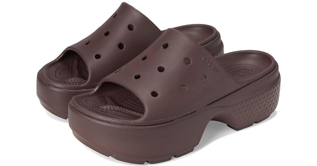 Crocs™ Stomp Slide Shoes 4 in Brown | Lyst