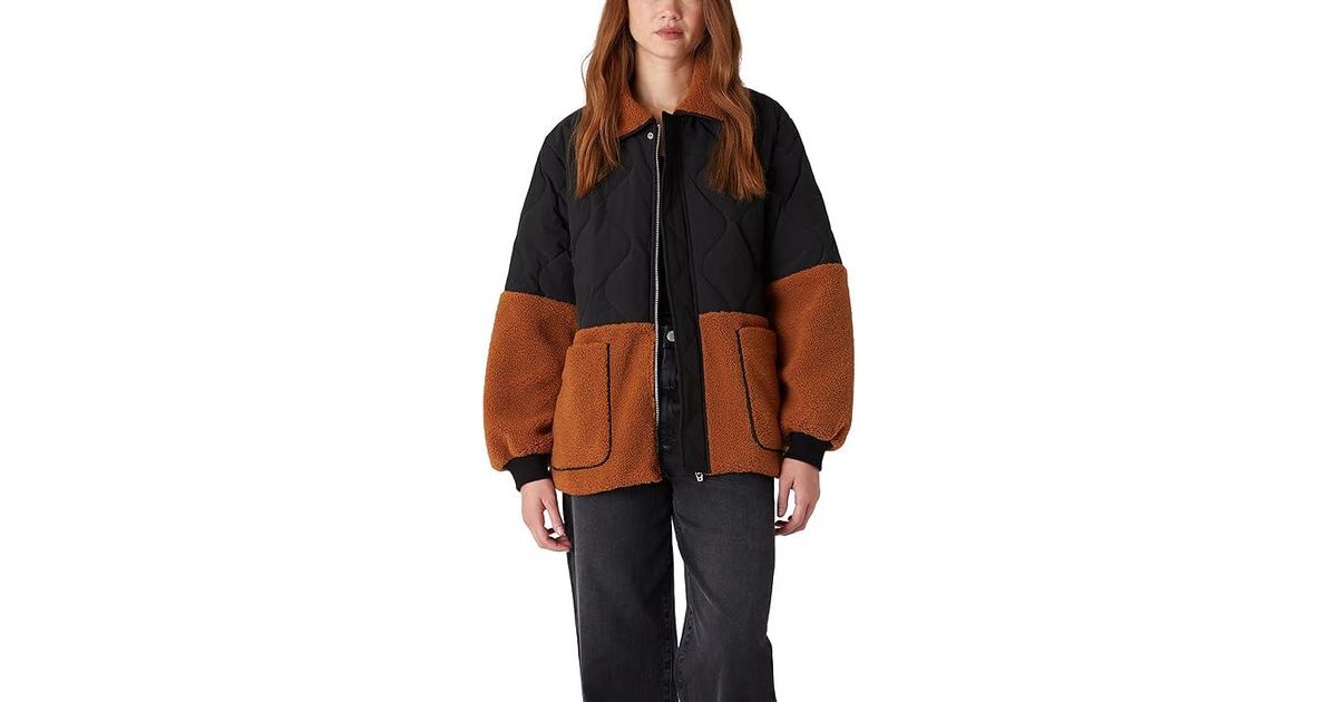 Blank NYC Sherpa Quilted Jacket (/Rust) Clothing in Black | Lyst