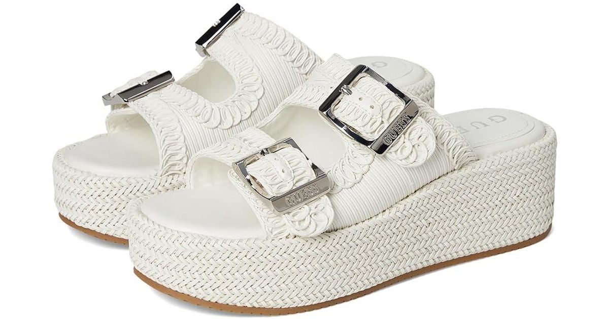 Guess Binks Wedge Shoes, Rubber in White | Lyst