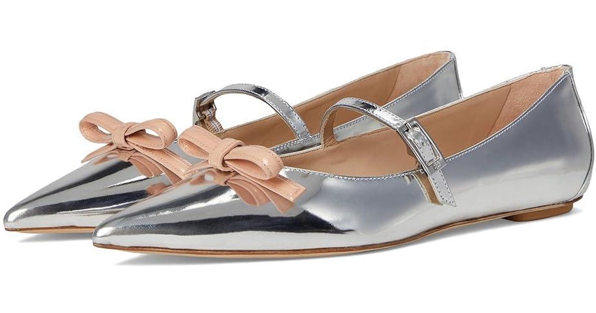 Stuart Weitzman Stuart Felicity Mary Jane Flat Shoes/Poudre, Leather | Lyst