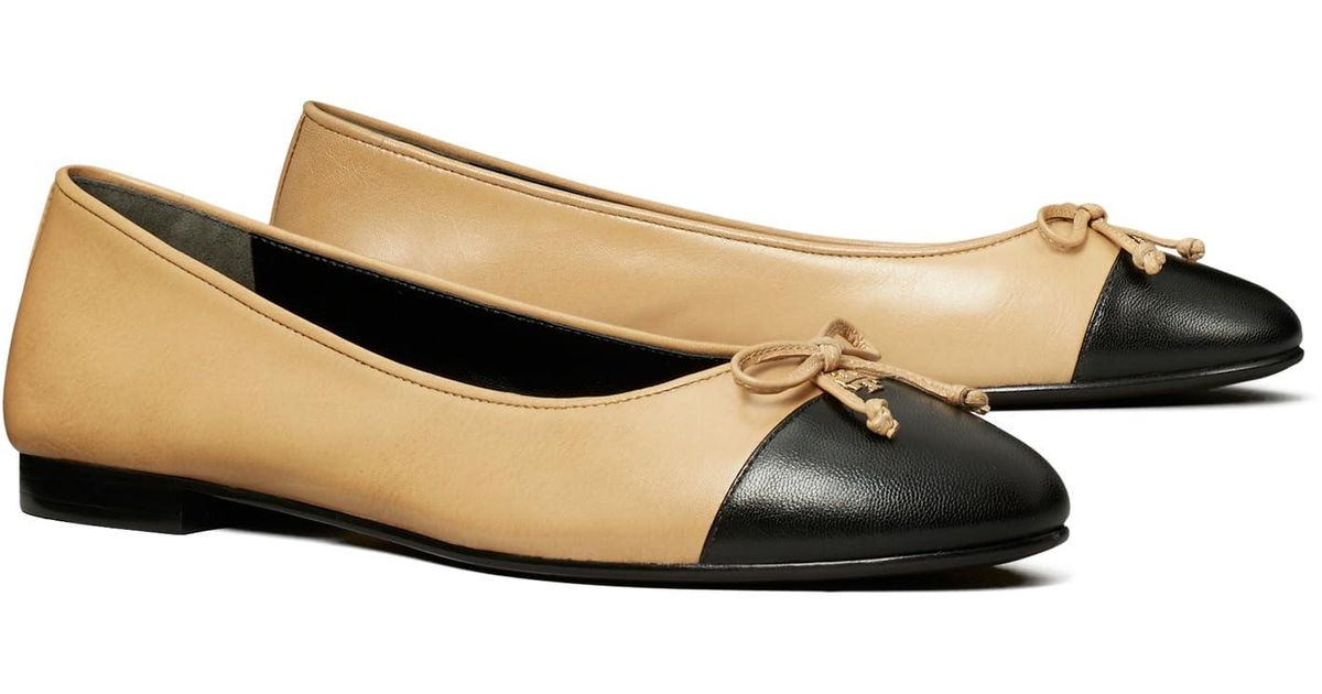 Tory Burch Cap Toe Ballet In Metallic Lyst