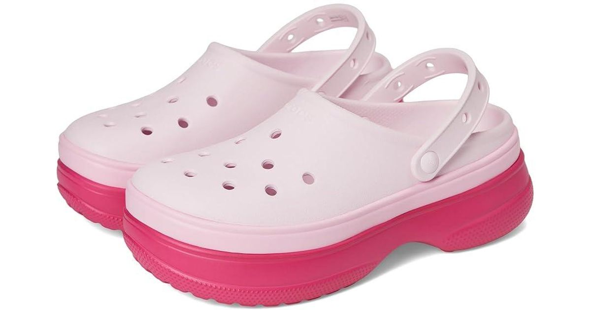 Crocs™ Classic Stacked Clogs Platform Platform Clog Shoes 2 in Pink | Lyst