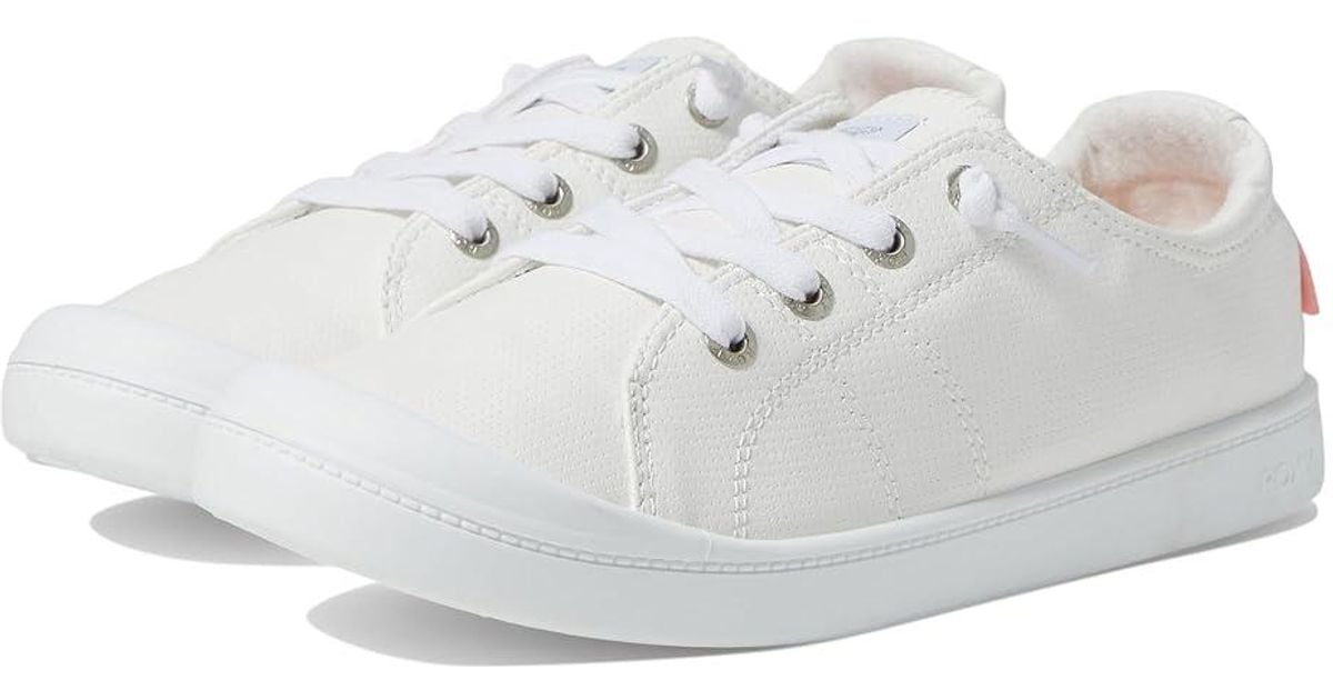 Roxy Bayshore Plus Lx Slip On Shoes, Leather in White | Lyst