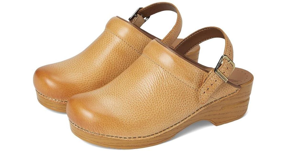 Dansko Ingrid Clog Shoes, Leather in Metallic | Lyst