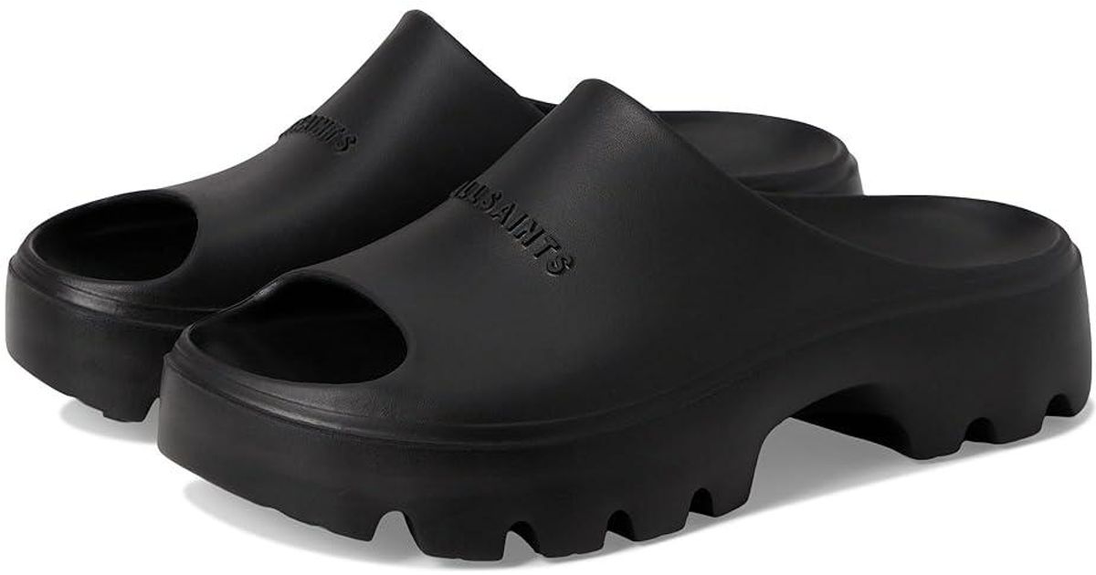 AllSaints Eclipse Slider Wedge Shoes, Manmade in Black | Lyst