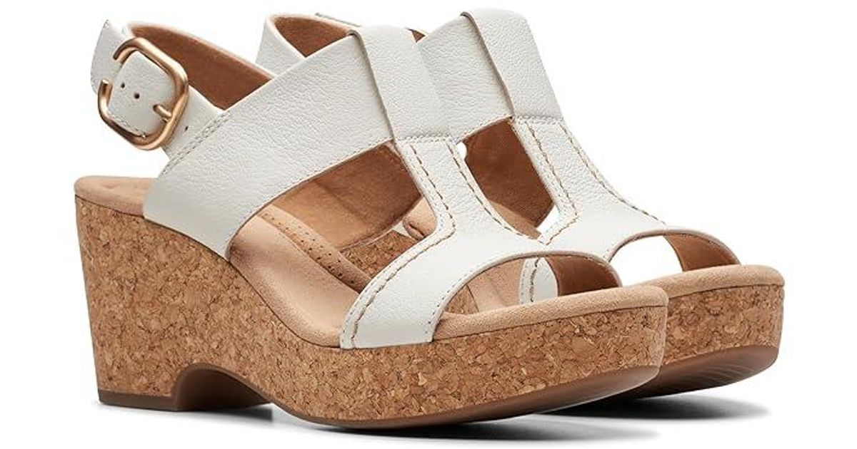 Clarks Giselle Style (Off- Leather) Sandals in Black | Lyst