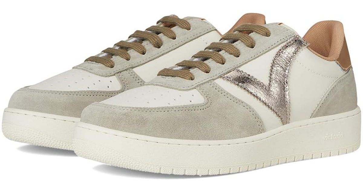 Victoria Madrid Suede Metallic (Kaki) Shoes in White | Lyst