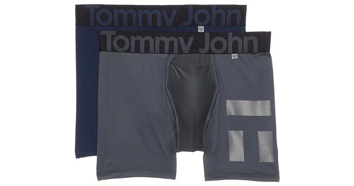 Tommy John 360 Sport Hammock Pouch 4 Boxer Brief 2-Pack (Turbulence/Dress Blues) Underwear in ...