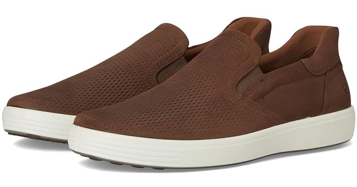 Ecco Soft 7 Easy Slip On Sneaker Shoes, Leather in Brown for Men | Lyst